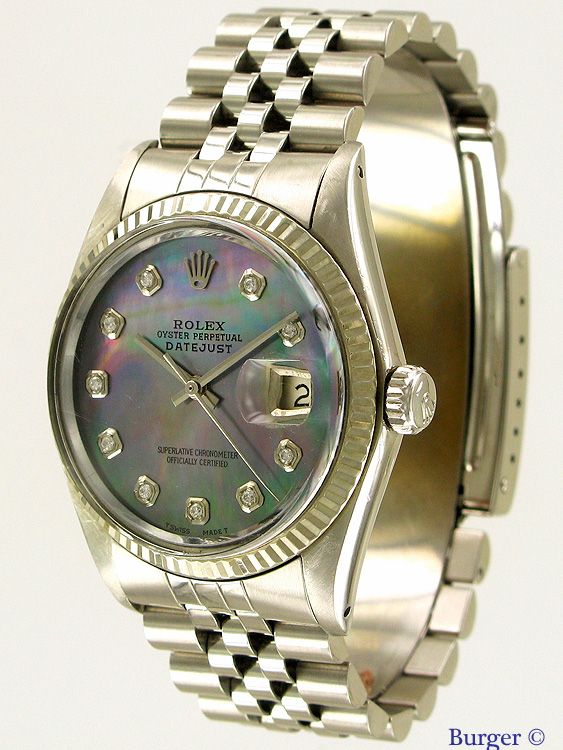 Datejust MOP Dial with Diamond Hour Markers - Rolex - Sold watches ...