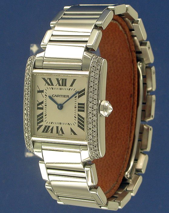 Tank Francaise Medium w Diamonds - Cartier - Sold watches - Juwelier Burger