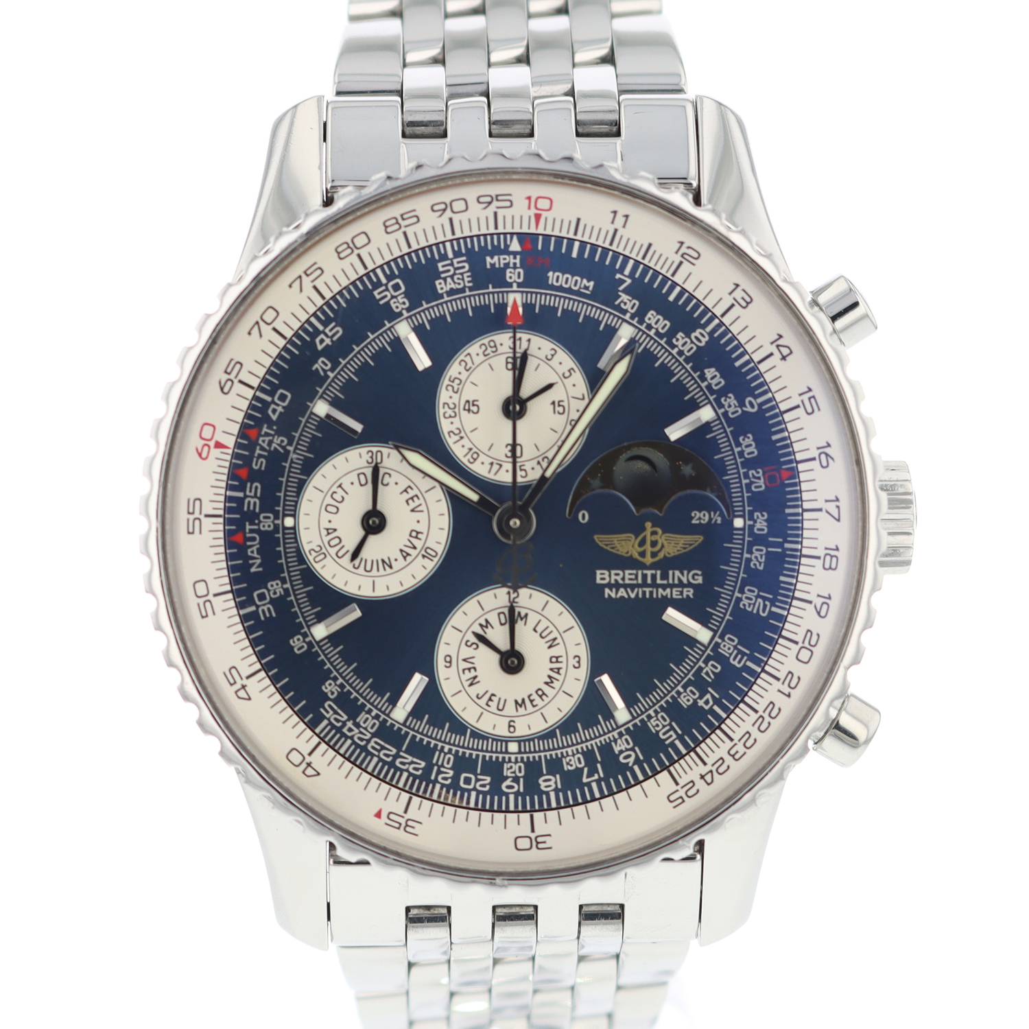 Navitimer Olympus Blue Dial Calendar - Breitling - Sold watches ...