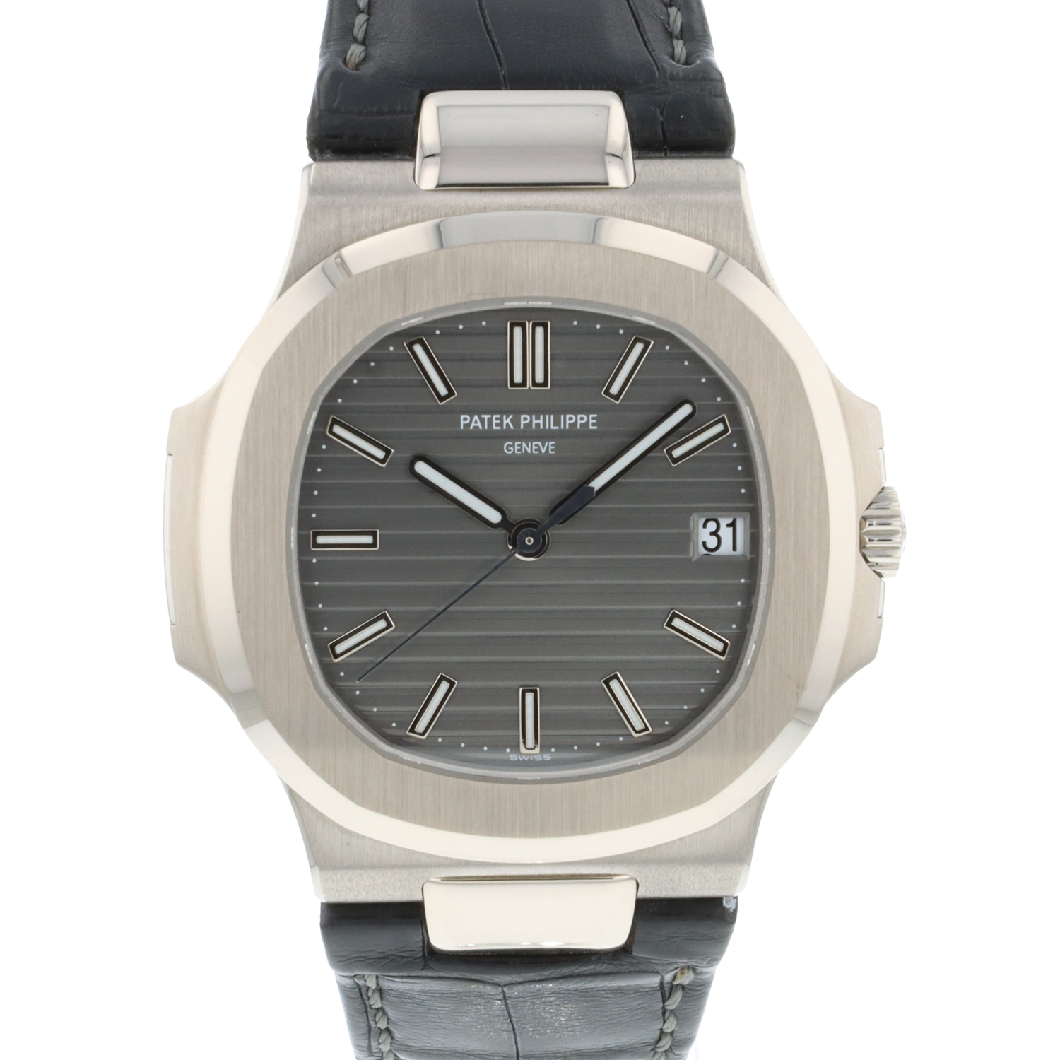 Nautilus 5711G White Gold Grey Dial Full Set - Patek Philippe - Sold ...