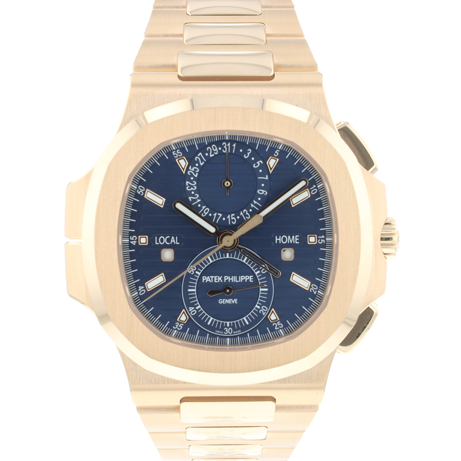 Nautilus 5990/1R Rosegold Travel Time Chronograph Like New - Patek ...