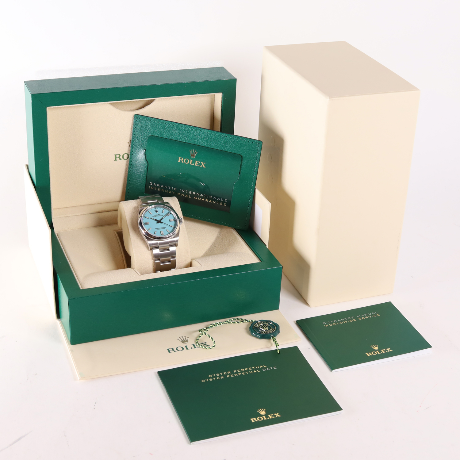 Oyster Perpetual 36 Tiffany Turquoise Dial NEW - Rolex - Sold watches ...